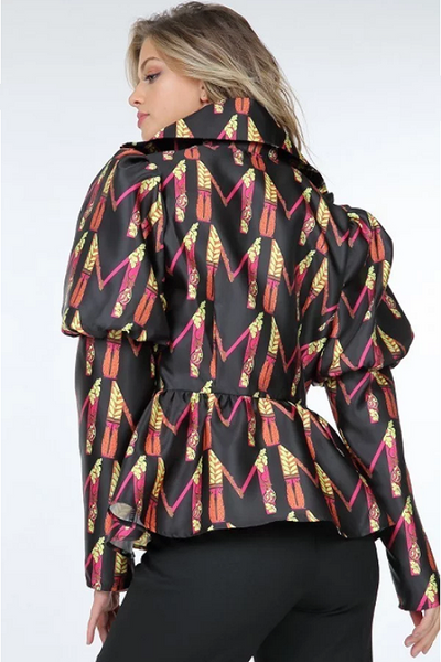 Bouffant Aztec Print Blazer – ICONIC7